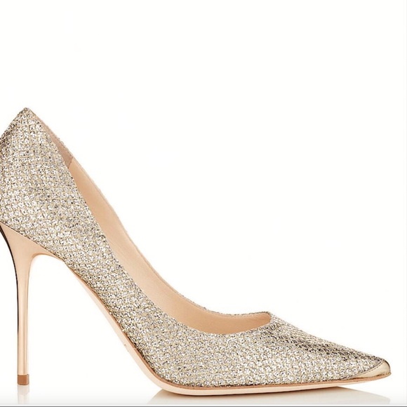 Jimmy Choo | Shoes | Jimmy Choo Gold New Metallic Lam Glitter Fabric ...